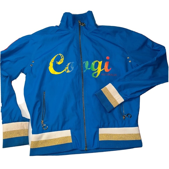 COOGI | Jackets & Coats | Coogi 9s Windbreaker Coat Blue Jacket Art Logo Zipper Pull Y2k Street ...